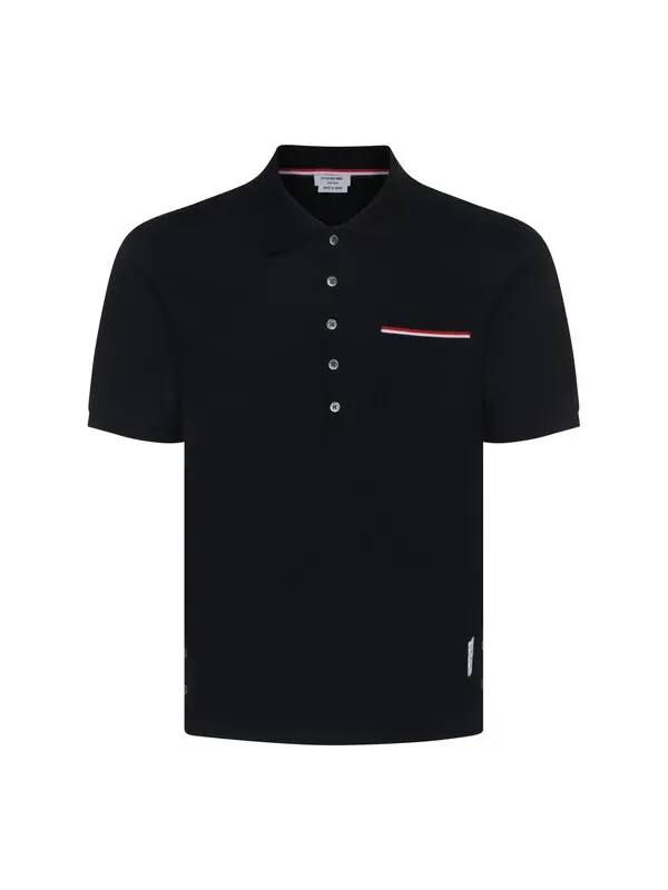 Thom Browne Short Sleeves Polo - Blue