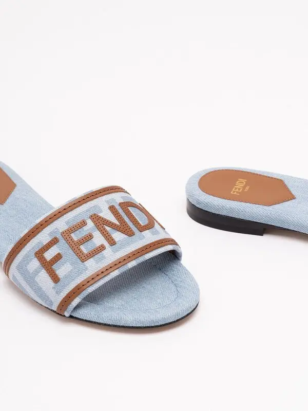 Fendi Denim Slides - Multicolor