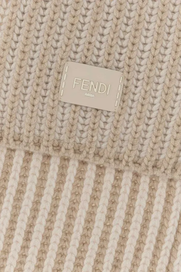 Fendi Sand Wool Blend Scarf