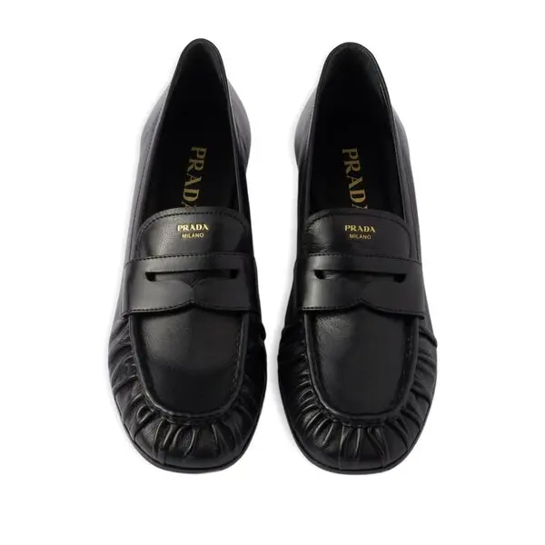 Prada Leather Loafers - Black