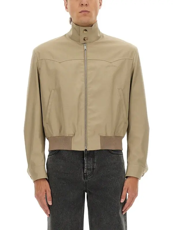 Alexander McQueen Cropped Harrington Jacket - Cream