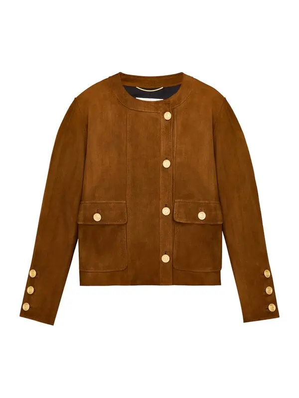 Saint Laurent Short Lamb Suede Jacket