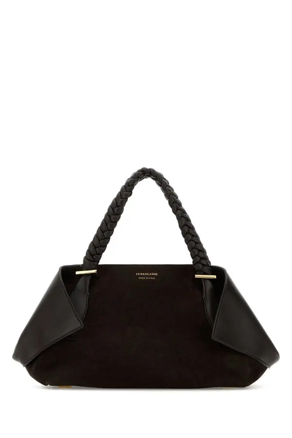 FERRAGAMO Suede Handbag - Brown