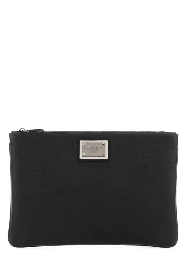 Dolce & Gabbana Leather And Nylon Pouch