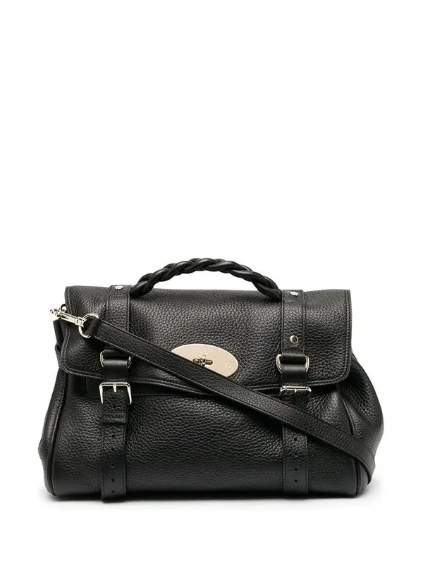 Mulberry Handbag 'alexa' With Adjustable And Removable Shoulder Strap And Magnetic Closure In Black Pebbled Leather For - Multicolor
