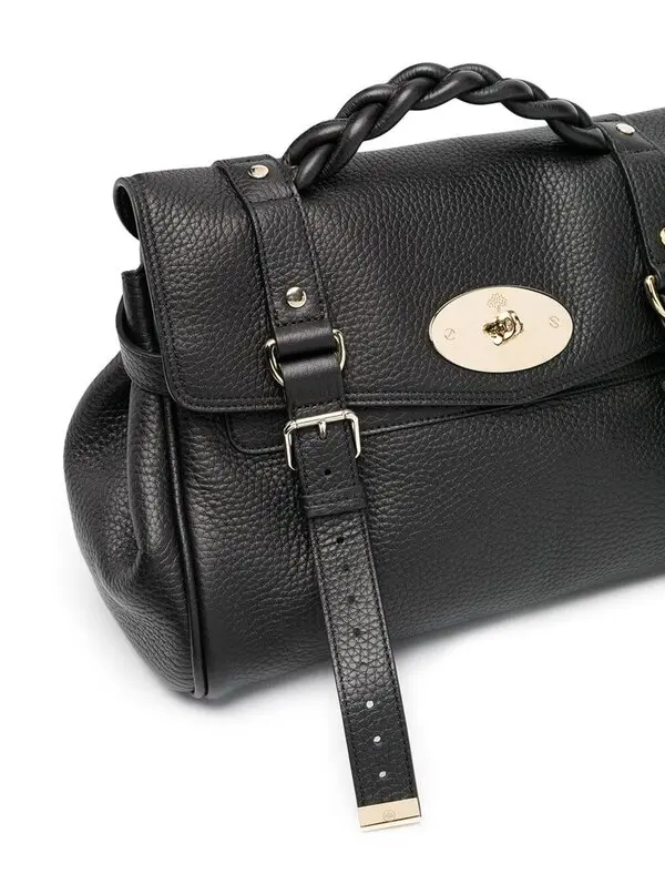 Mulberry Handbag 'alexa' With Adjustable And Removable Shoulder Strap And Magnetic Closure In Black Pebbled Leather For - Multicolor
