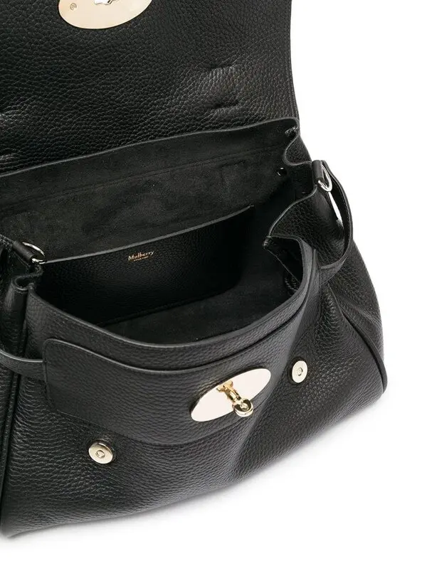 Mulberry Handbag 'alexa' With Adjustable And Removable Shoulder Strap And Magnetic Closure In Black Pebbled Leather For - Multicolor