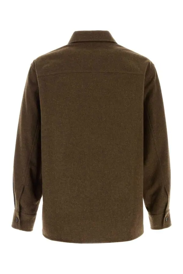 JIL SANDER Khaki Wool Shirt - Green