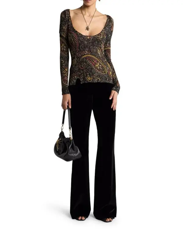 Etro Cotton Velvet Trousers - Black