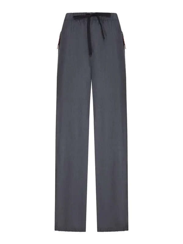 Prada Wool And Mohair Sports Trousers - Gray