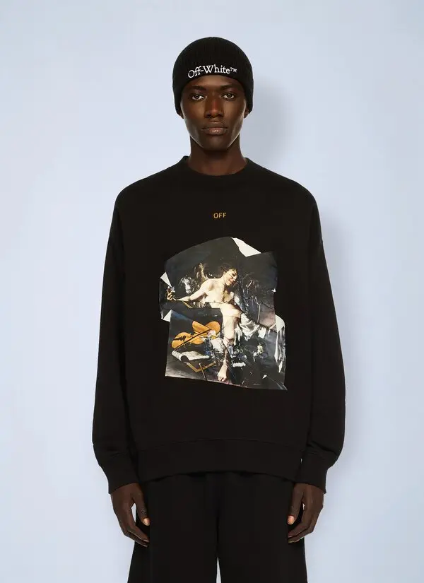 Off-White Cupid Paper Skate Crewneck Sweatshirt - Black