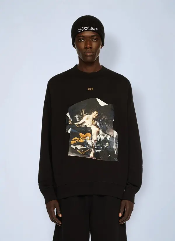 Off-White Cupid Paper Skate Crewneck Sweatshirt - Black