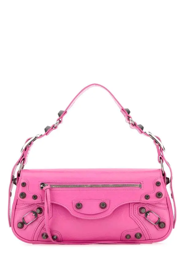 Balenciaga Fuchsia Leather Small Le Cagole Sling Shoulder Bag - Pink