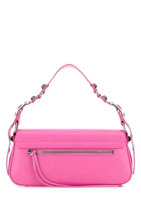 Balenciaga Fuchsia Leather Small Le Cagole Sling Shoulder Bag - Pink