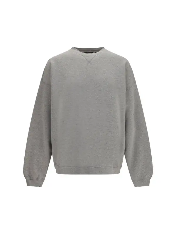 GOLDEN GOOSE Oversized Crewneck Sweater With Lettering On The Back - Gray