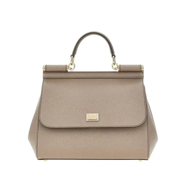 Dolce & Gabbana Dauphine Leather Large Sicily Bag - Gray