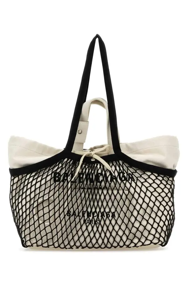 Balenciaga Two-tone Canvas And Mesh Medium 24/7 Shopping Bag - Multicolor