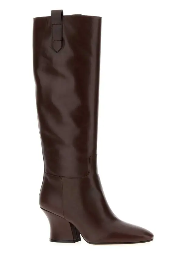 JIL SANDER Leather Lune Boots - Brown