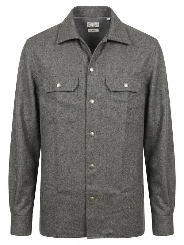 Brunello Cucinelli Virgin Wool Flannel Overshirt - Multicolor