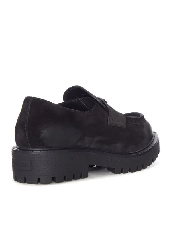Prada Suede Loafers With A Distressed Finish