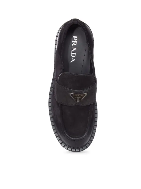 Prada Suede Loafers - Black