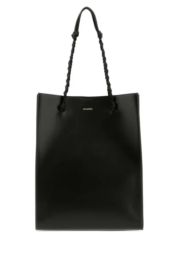 JIL SANDER Leather Tangle Shopping Bag - Black