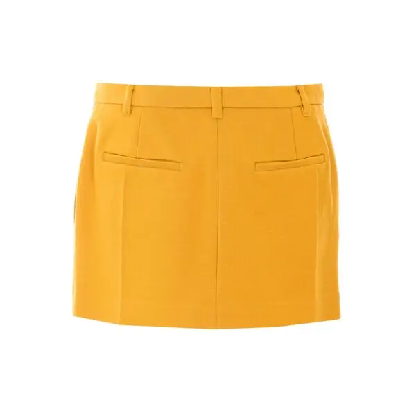 Miu Miu Logo Mini Skirt - Yellow