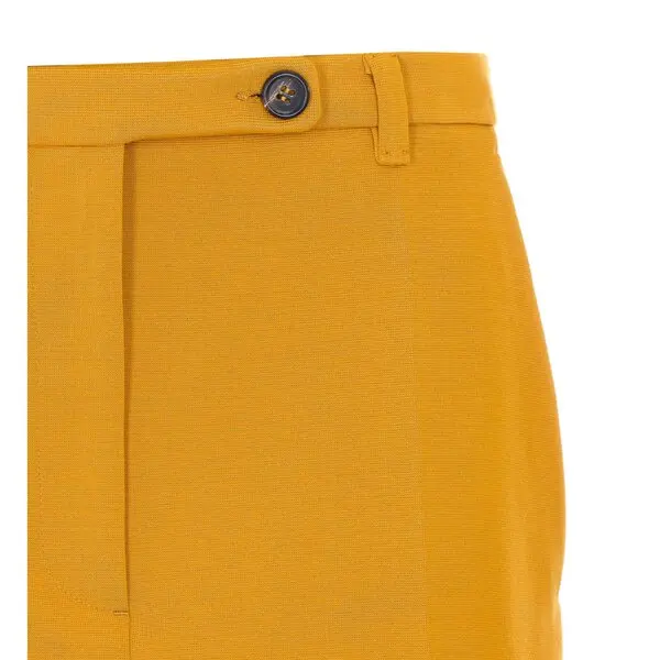 Miu Miu Logo Mini Skirt - Yellow