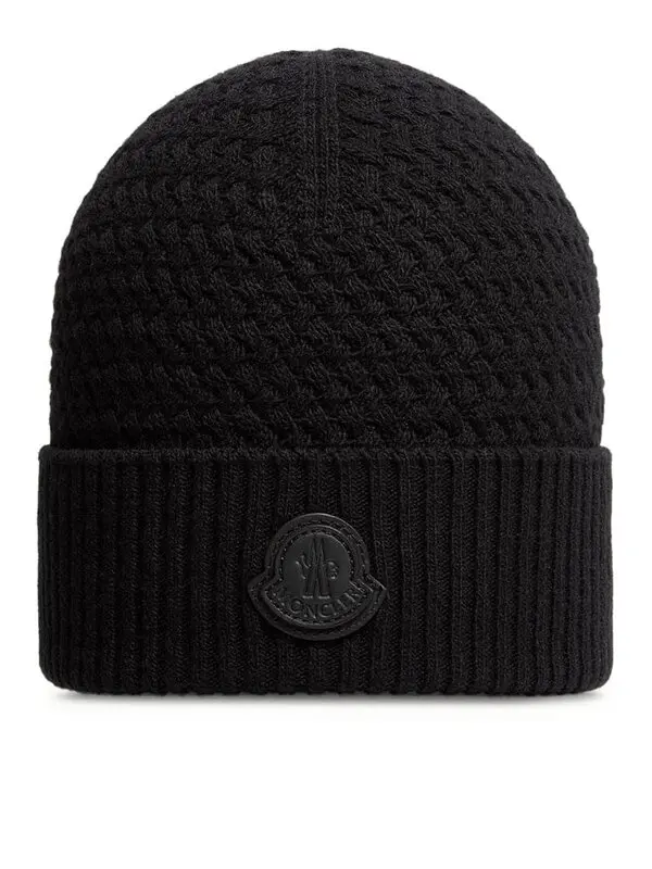 Moncler Cashmere Blend Beanie - Black