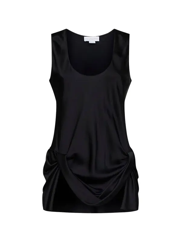 Stella McCartney Black Satin Draped Top
