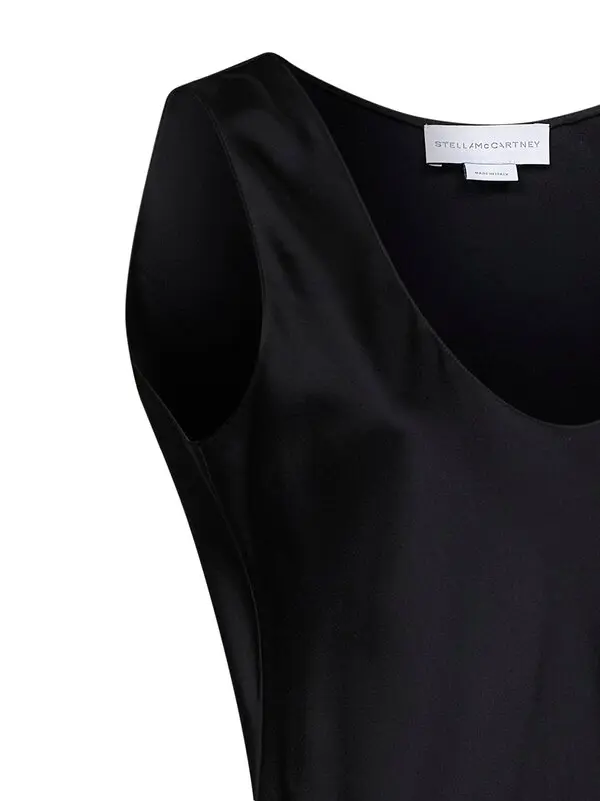 Stella McCartney Black Satin Draped Top
