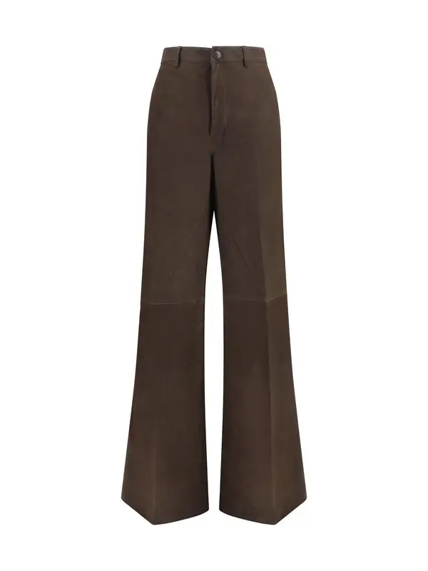 Rick Owens Suede Wide-leg Trousers - Brown