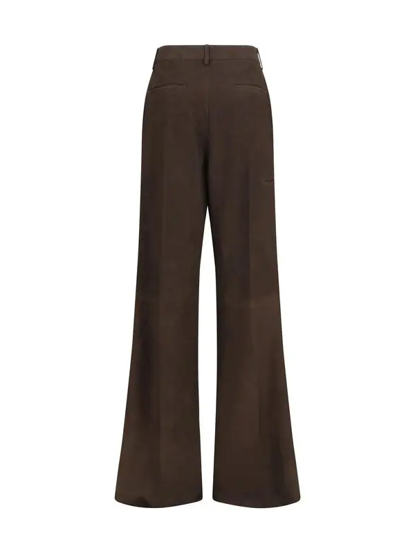 Rick Owens Suede Wide-leg Trousers - Brown