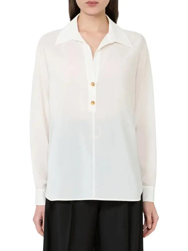 Max Mara Crepe De Chine Polo Shirt