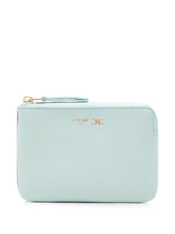 Celine Triomphe Stamp Leather Coin Purse - Multicolor