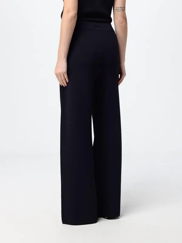 Max Mara High-waisted Wide Leg Knit Wool Trousers - Blue