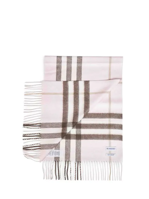 Burberry Bow Pink Check Cashmere Scarf - Multicolor