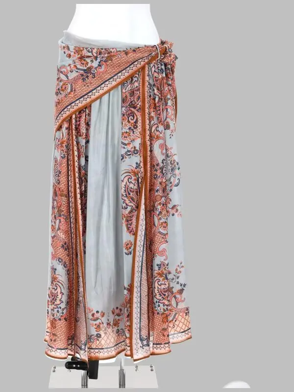 Zimmermann Silk Printed Wrap Skirt - Multicolor