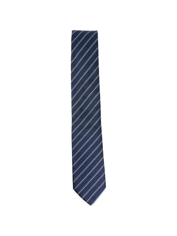 Giorgio Armani Pure Silk Tie With Diagonal Jacquard Stripes