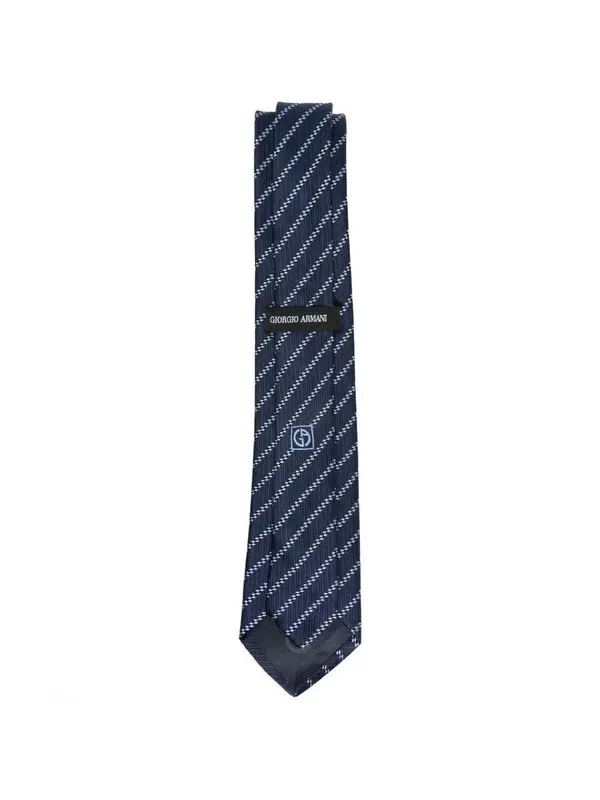 Giorgio Armani Pure Silk Tie With Diagonal Jacquard Stripes