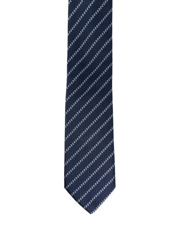 Giorgio Armani Pure Silk Tie With Diagonal Jacquard Stripes