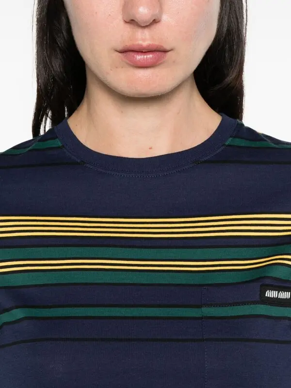 Miu Miu Striped Cotton T-shirt