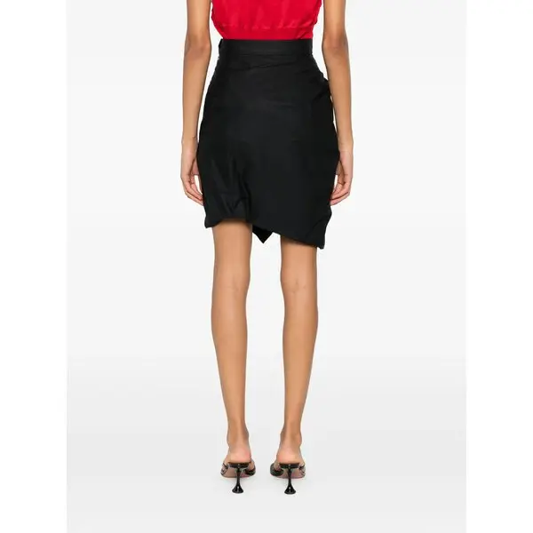 VIVIENNE WESTWOOD Asymmetric Draped Cotton Skirt - Black