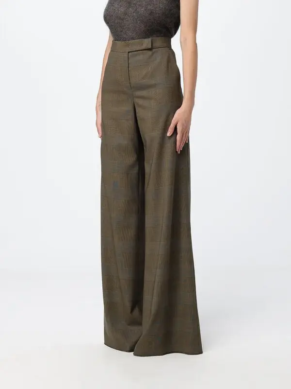Max Mara Prince Of Wales Trousers - Brown