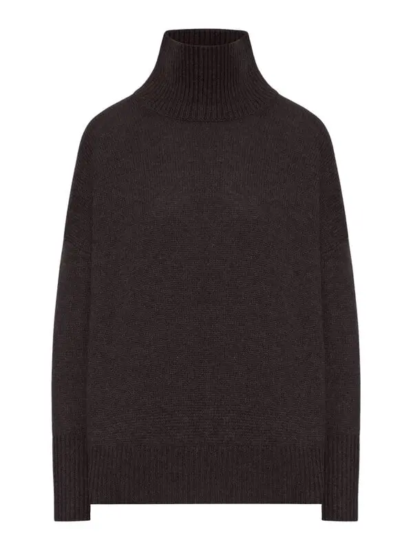 LISA YANG Heidi Cashmere Turtleneck Sweater - Brown