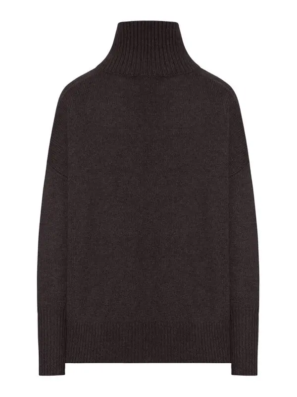 LISA YANG Heidi Cashmere Turtleneck Sweater - Brown