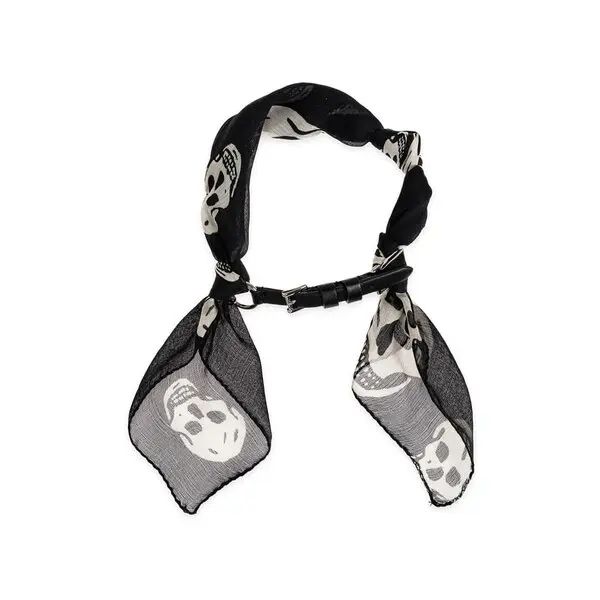 Alexander McQueen Skull Print Leather Strap Bracelet