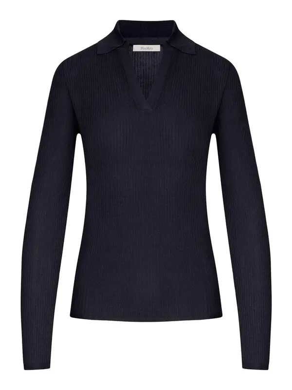 Max Mara Cashmere And Silk Polo Sweater - Blue
