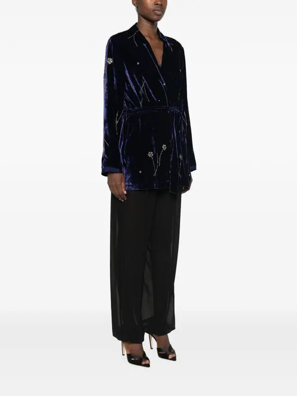 FORTE_FORTE Embroidered Velvet Kimono