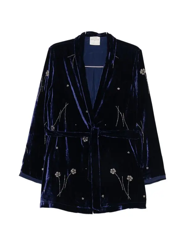 FORTE_FORTE Embroidered Velvet Kimono - Multicolor